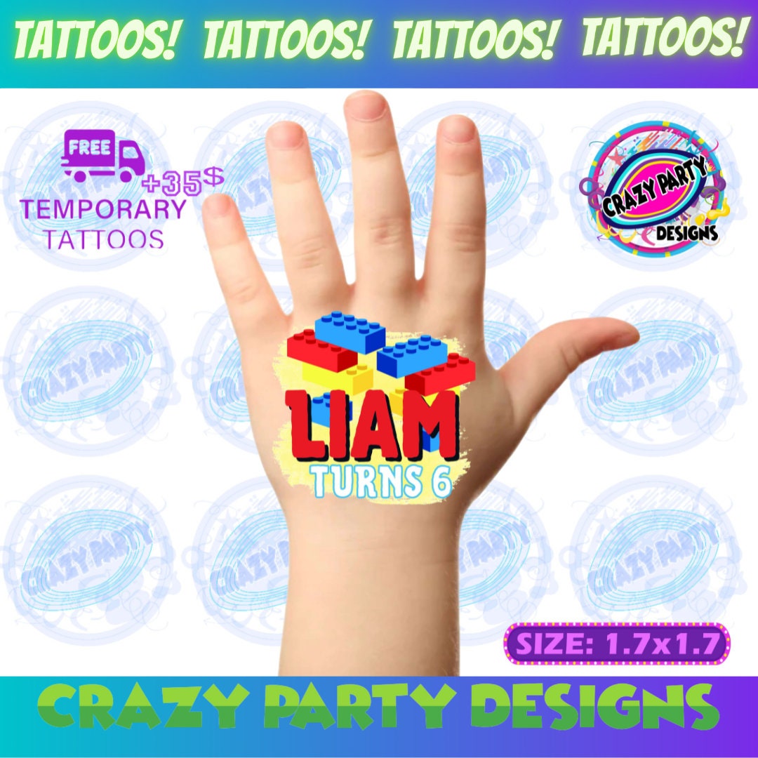 Blocks Tattoos, Blocks Temporary Tattoos, Blocks Tattoo, Family Party ...