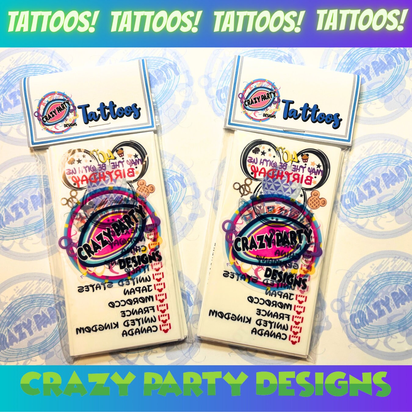 Birthday Around World Tattoo, Epcot World Showcase, Disney Temporary ...