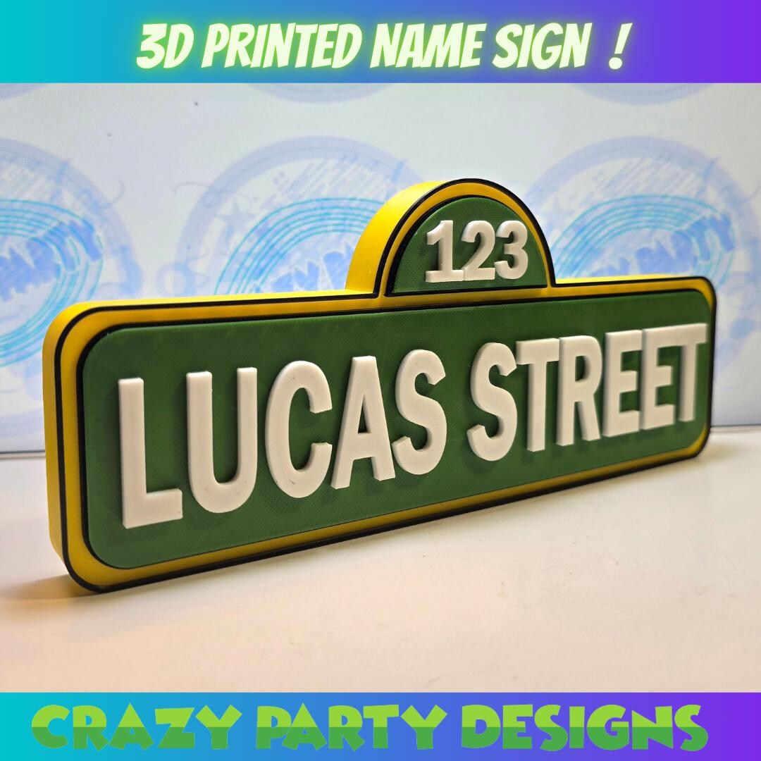 Custom Street Sign With Name, 3D Printed, Inspired by Street Signs ...