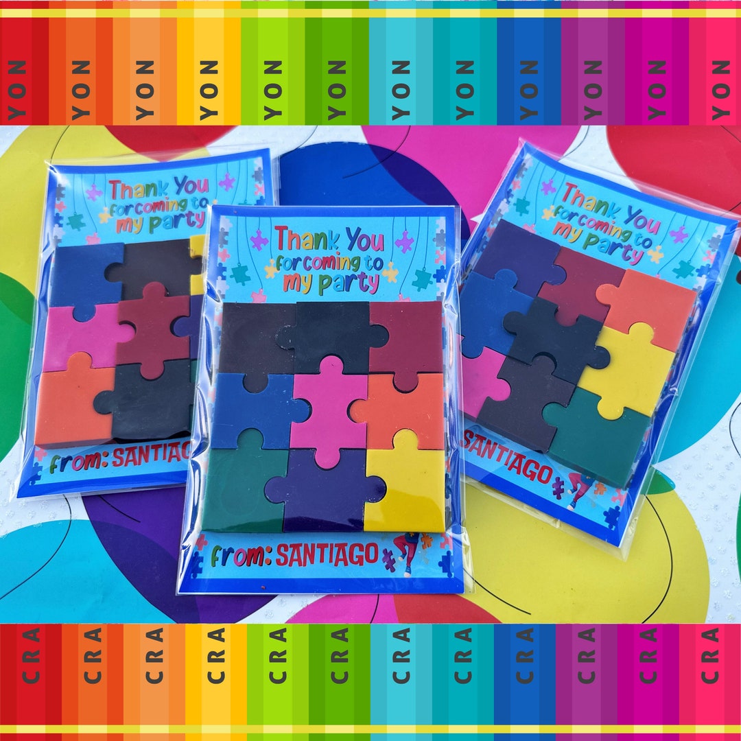 Crayon Puzzle, Birthday Crayon Puzzle, Birthday Favor, Classroom Favors ...