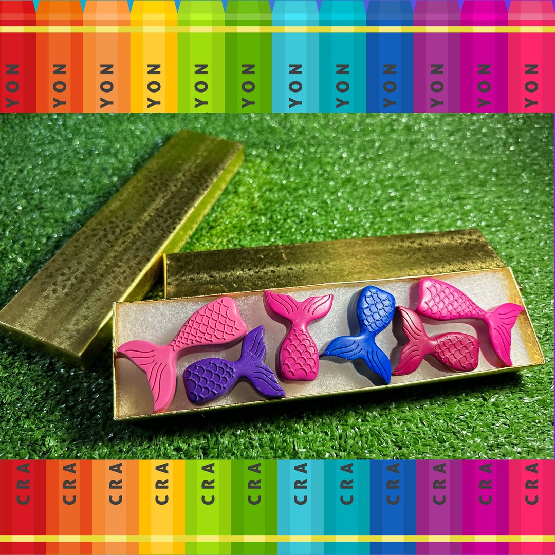 Mermaid Crayons Set of 6 - Mermaid Tail Crayons - Mermaid Party Favors ...
