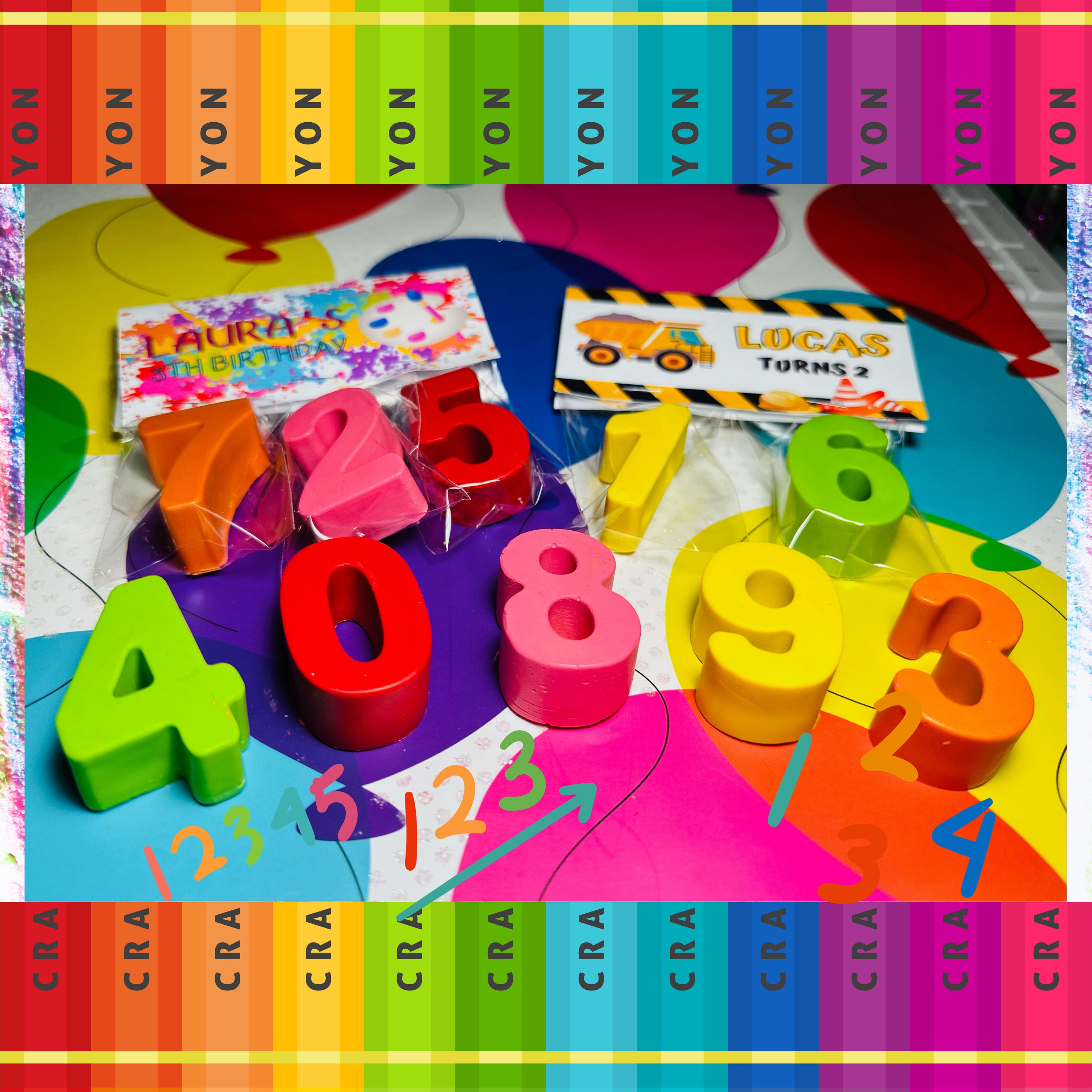 Number Crayons, Numbers Crayons - Number Party Favors - Kids Gifts ...