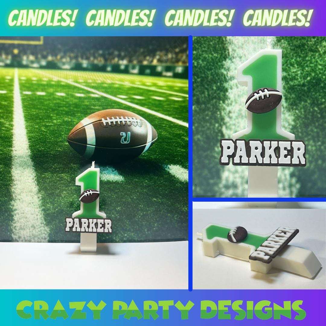 Football Birthday Candle, Sport Party Decoration, Sports Ball, American ...