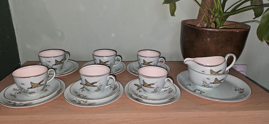 Alfred Meakin Celadon Green Pheasant 21 Piece Tea Set. - Etsy