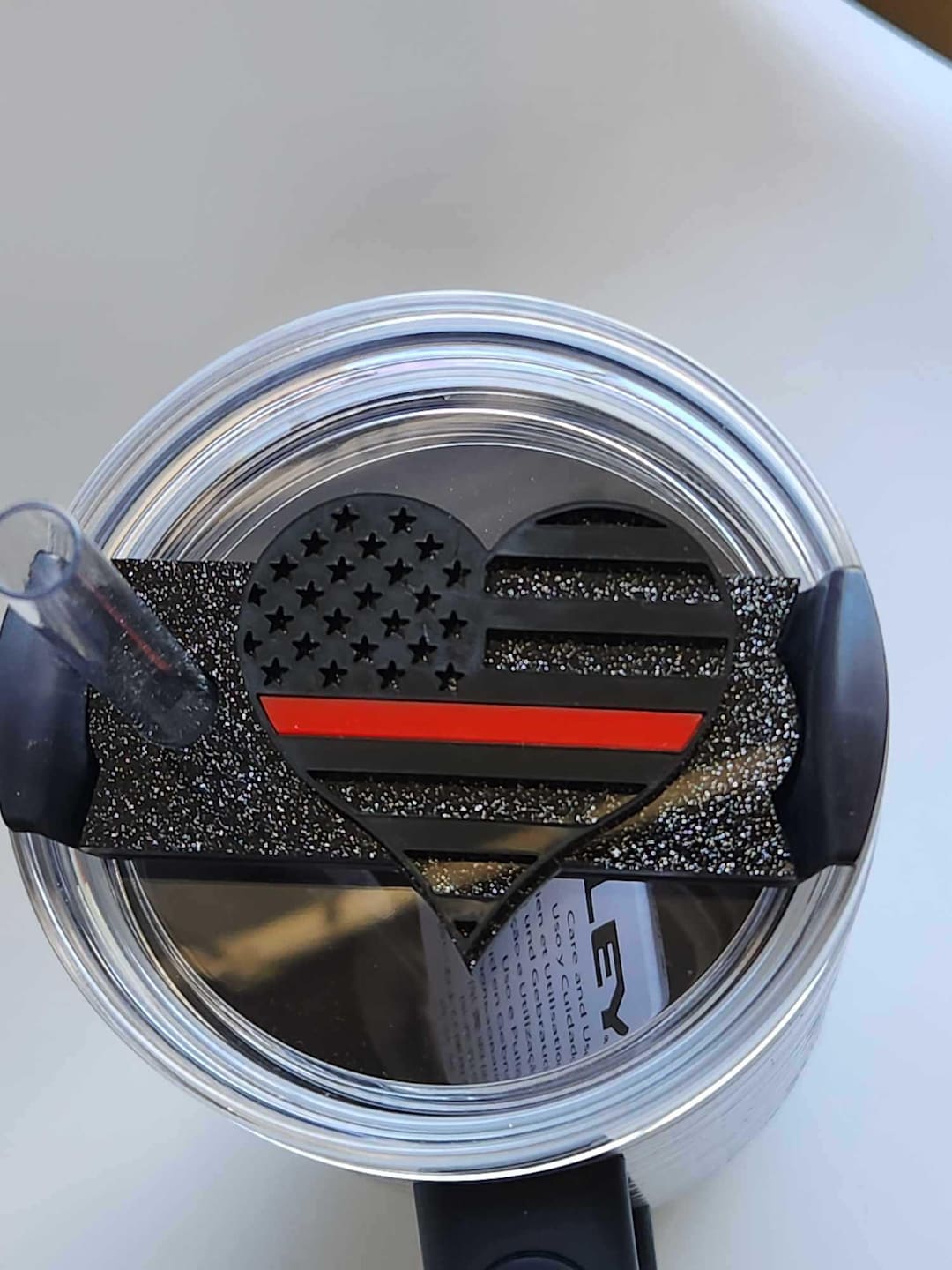 Thin Red Line Heart Stanley Topper - Etsy