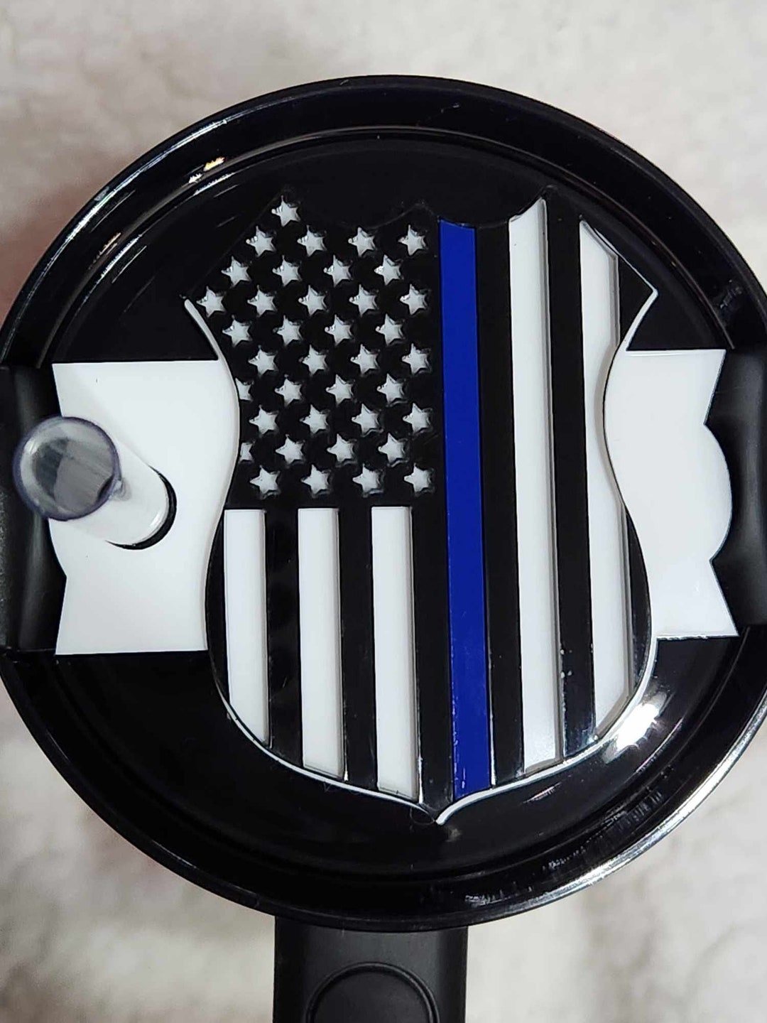 Thin Blue Line Stanley Cup Topper, Acrylic Police Support Accessory - Etsy