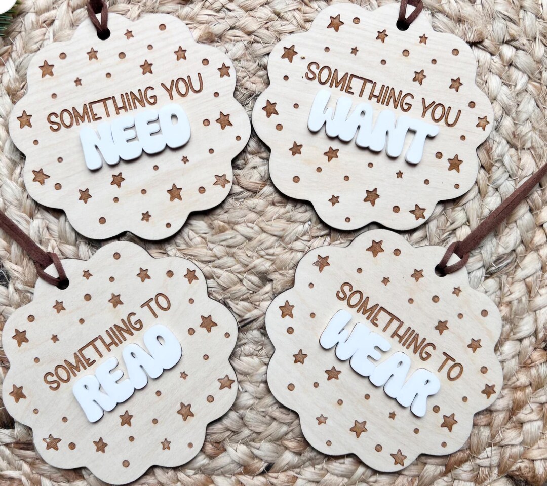 Cute "something You Need, Want, Read, Wear" Gift Tags - Etsy