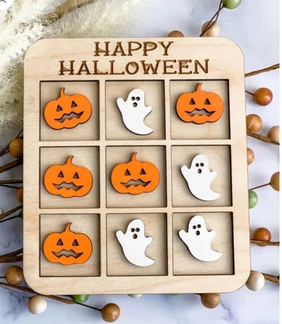 Birchwood Halloween Tic-tac-toe Game, Spooky Fun - Etsy