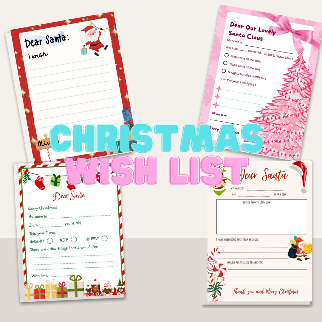 Lista De Deseos Para Navidad, Carta Para Santa, Carta Editable ...