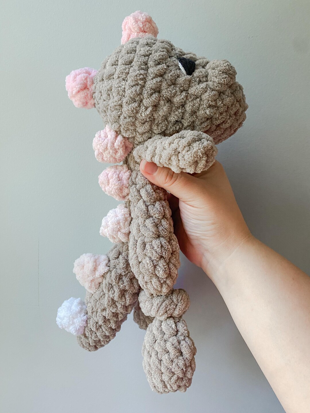 Crochet Dinosaur Lovey, Amigurumi Dino Lovie, Handmade Baby Shower Gift ...