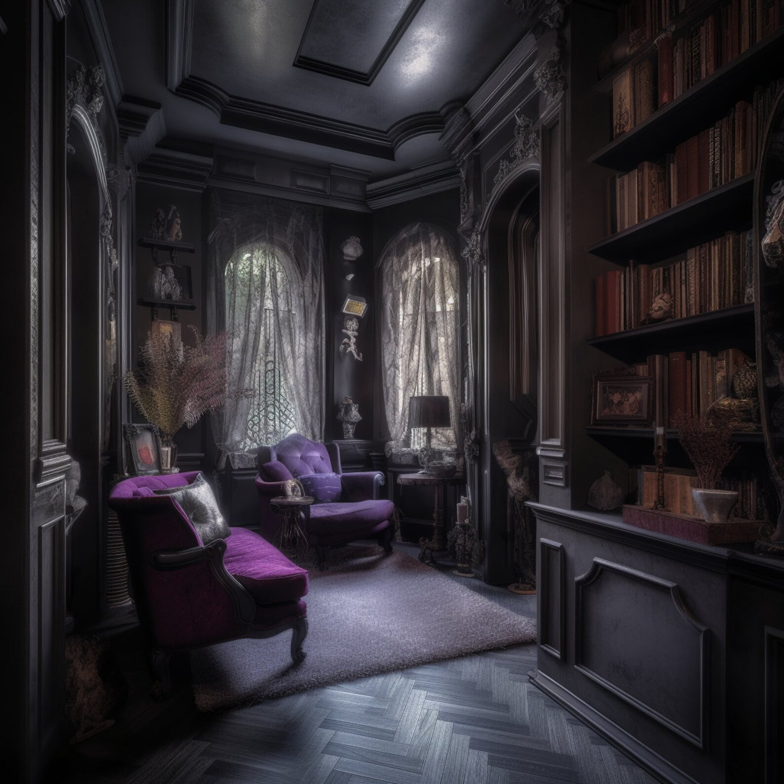 Haunted Library Zoom Background Set - Etsy
