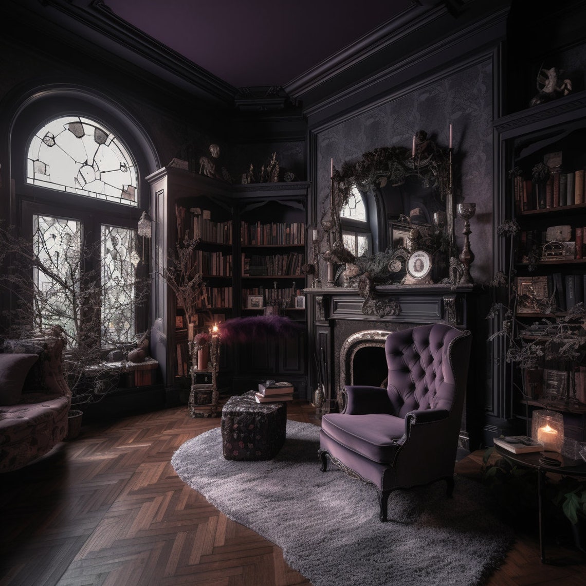 Haunted Library Zoom Background Set - Etsy