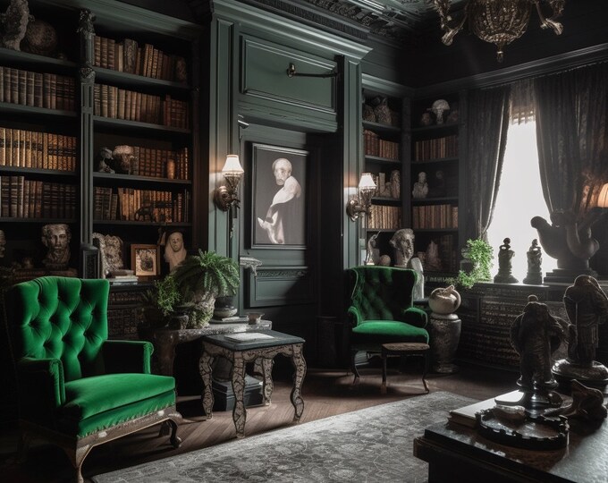 Haunted Library Zoom Background Set - Etsy
