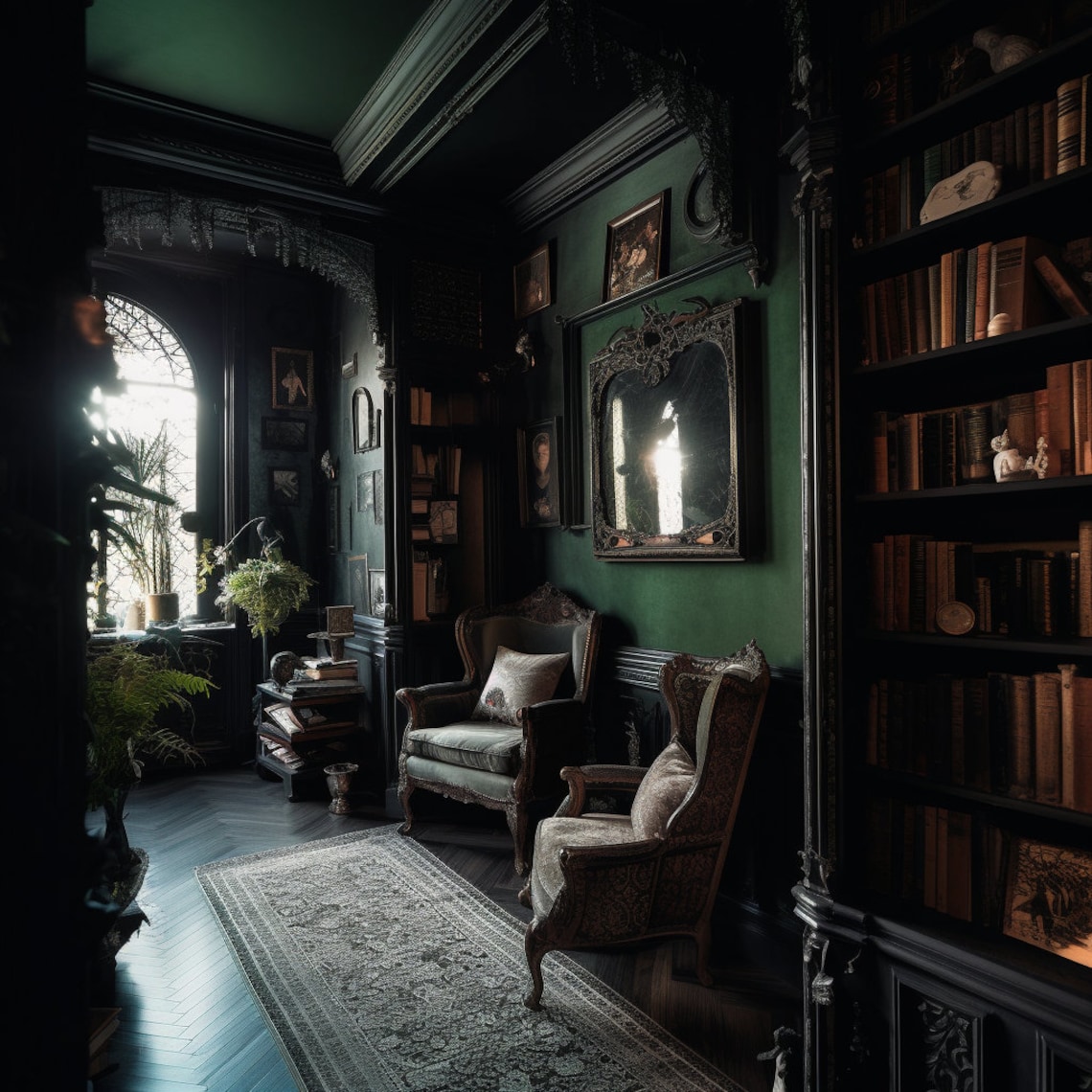 Haunted Library Zoom Background Set - Etsy