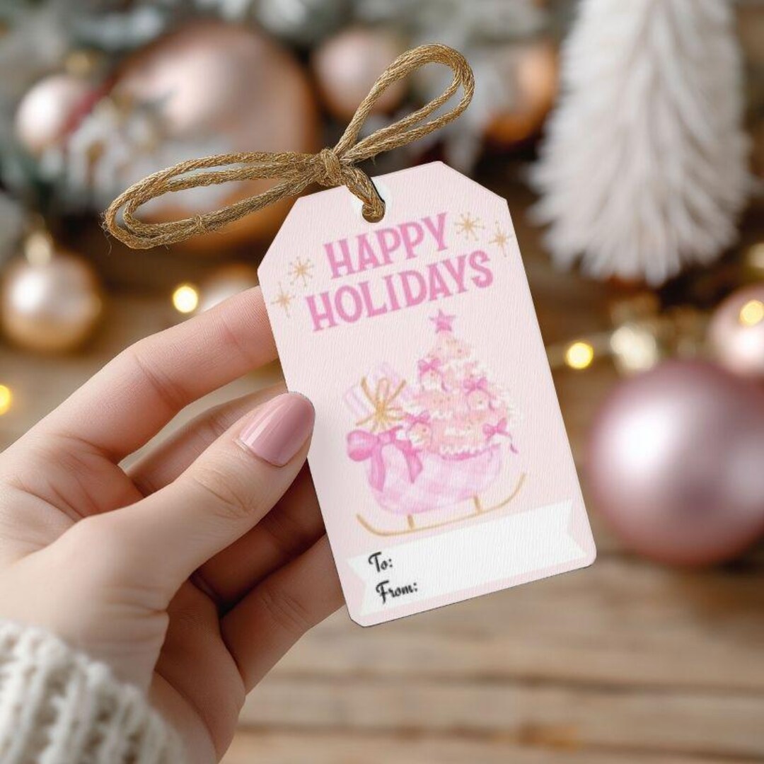 Pink Themed Christmas Gift Tags - Etsy