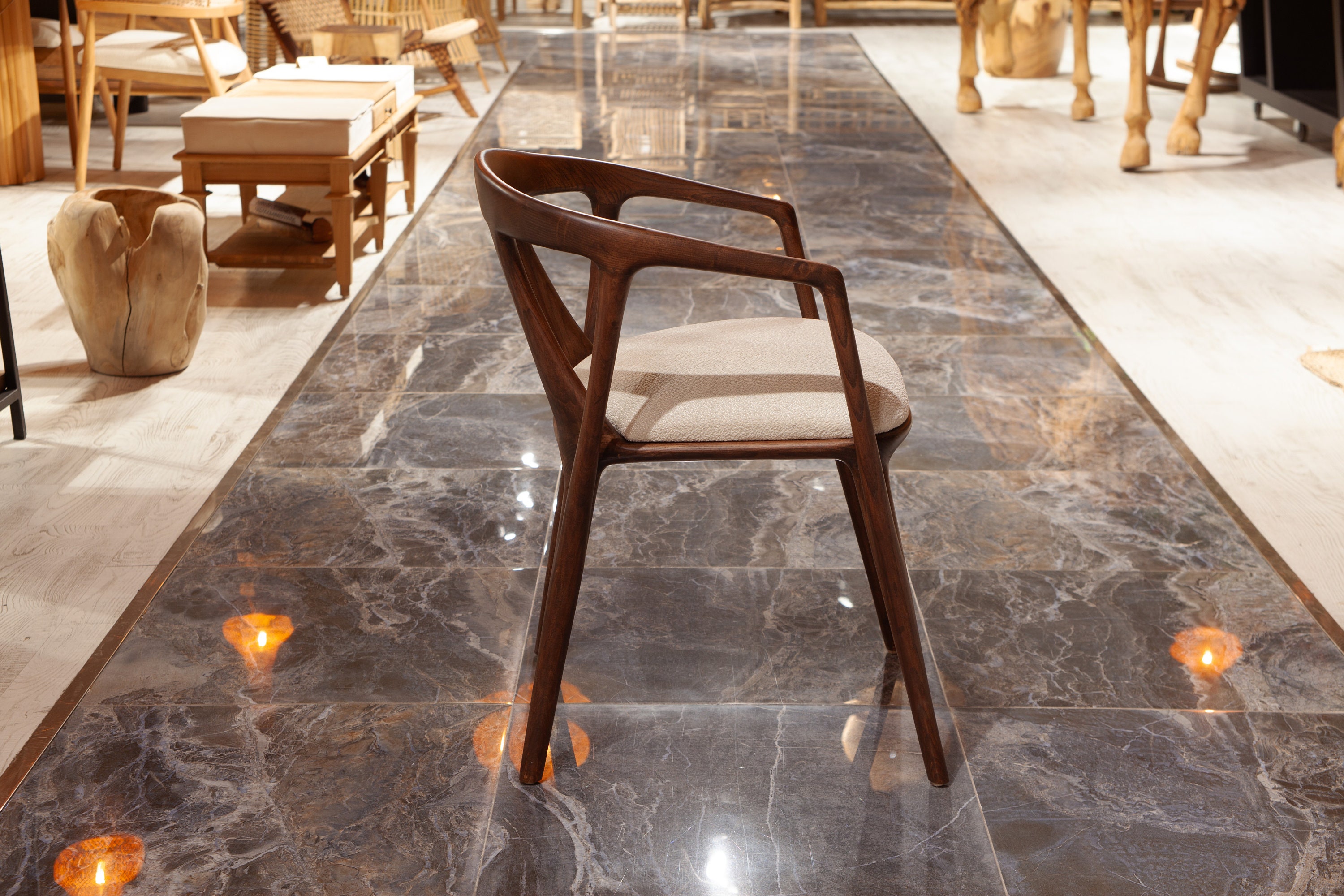 Modern Wooden Dining Chair Set for Dining Room, Handmade Unique Dining ...