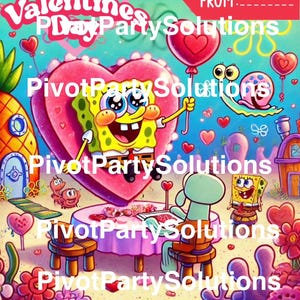 8x11 Valentines Day Candy Card ***digital Download**- Spongebob. - Etsy