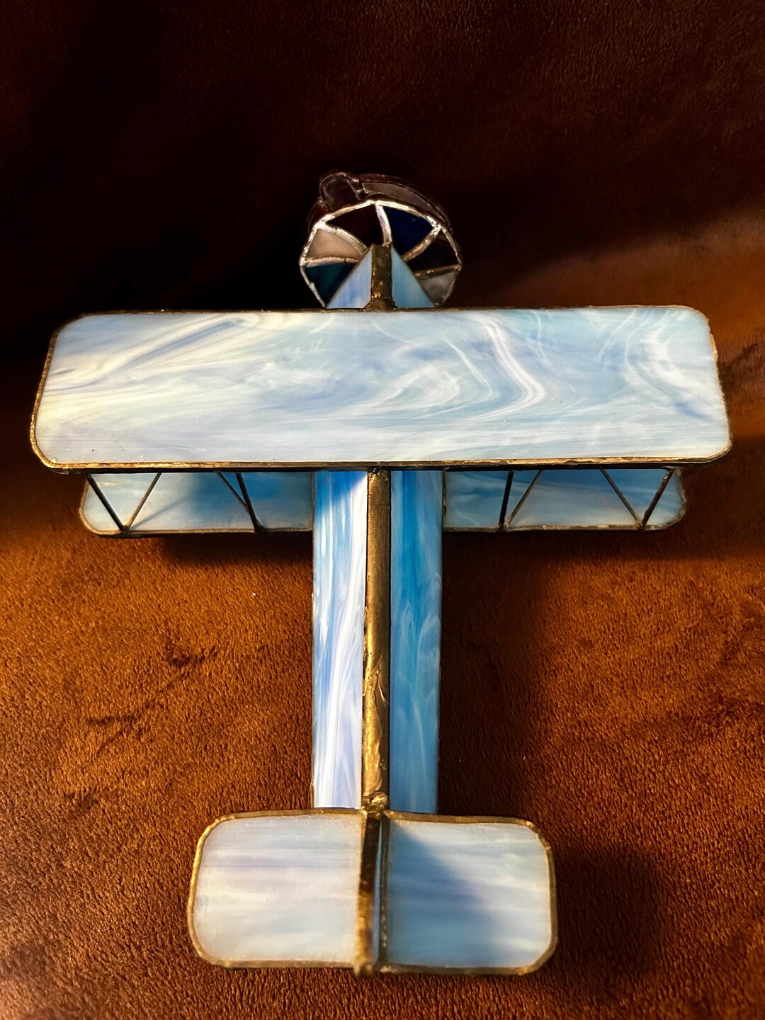 Handmade Stained Glass Blue Bi-plane Kaleidoscope. 9x8x4. - Etsy