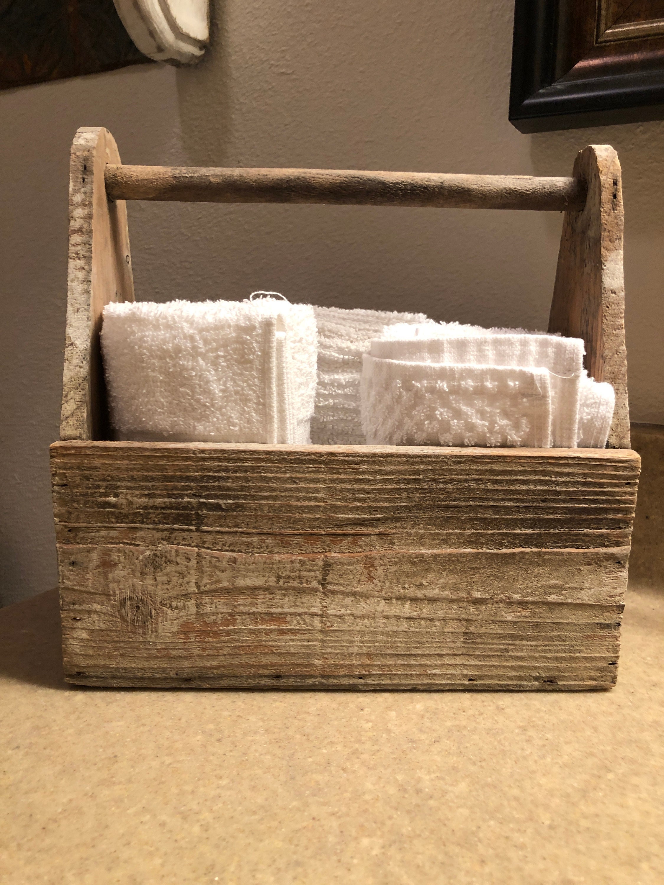 Vintage Wooden Toolbox With Flowers - Etsy