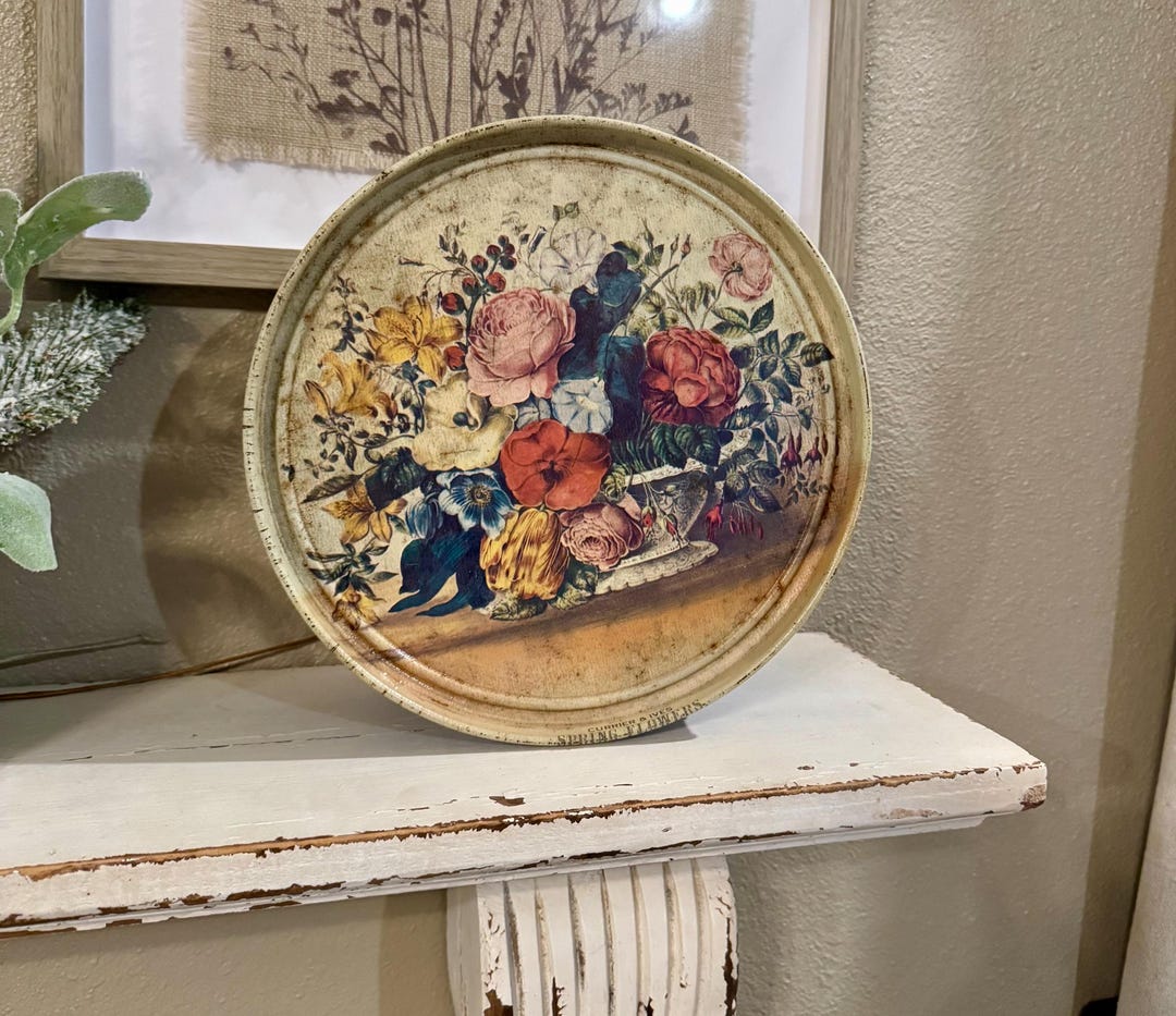 Vintage Baking Tin With Floral - Etsy