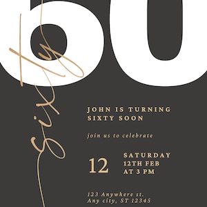 Neutral Gold Elegant Calligraphy Birthday Invitation - Etsy