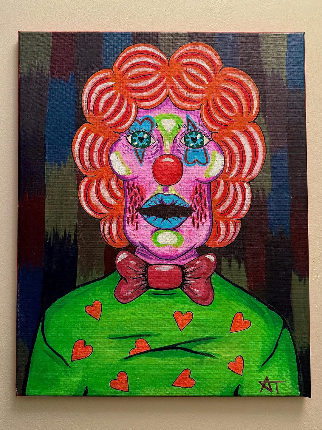 Clown Creep Acrylic Painting on Canvas 16x20in - Etsy