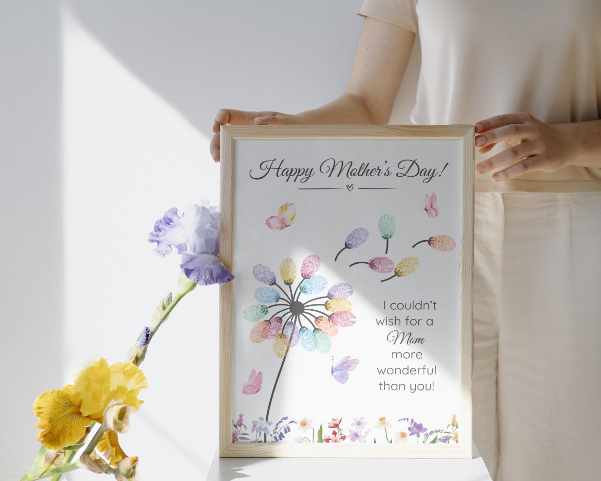 Mother’s Day Dandelion Fingerprint Art | Fingerprint Craft for Mom ...