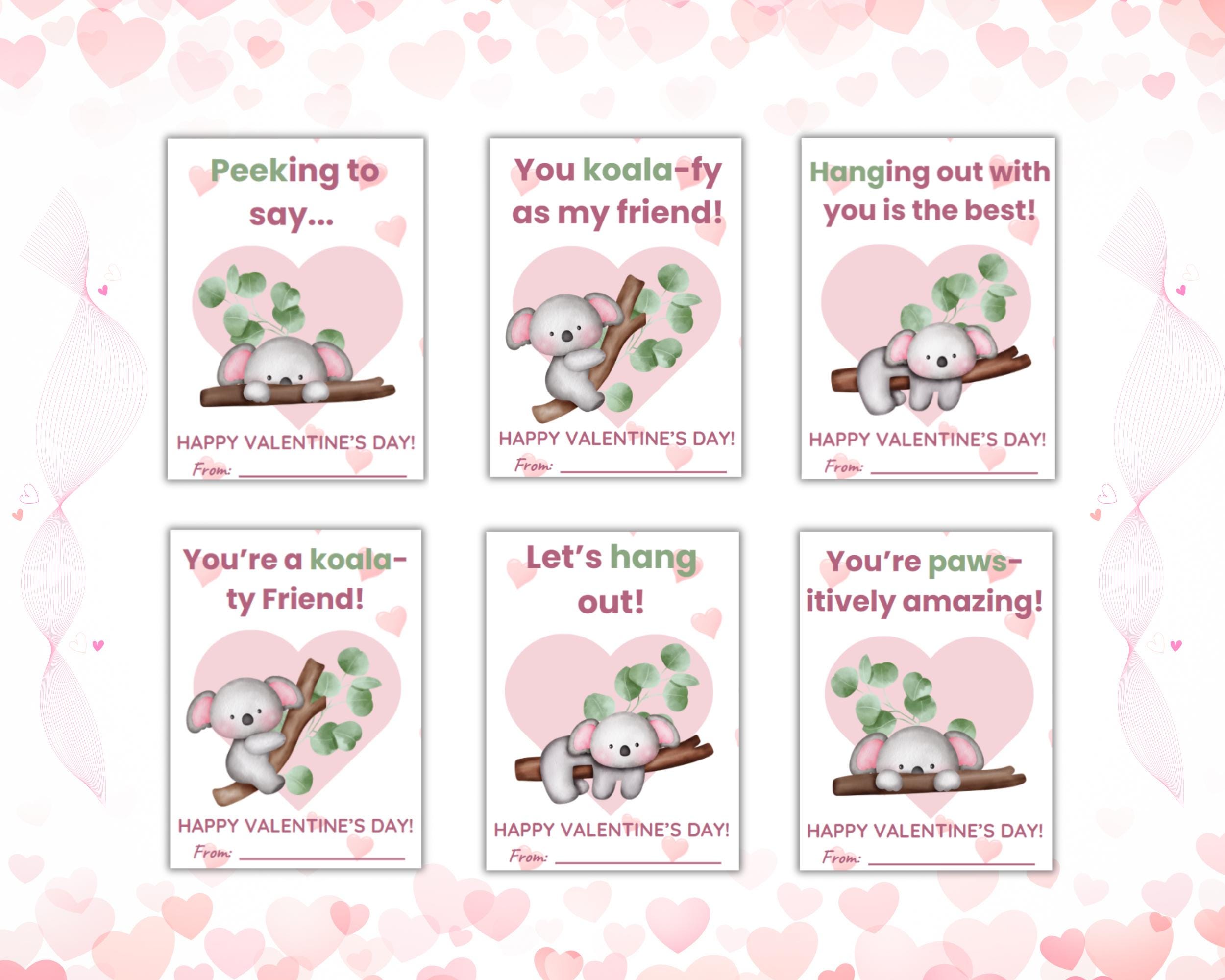 Koala Printable Valentine's Cards | Kid's Classroom Exchange Valentines ...