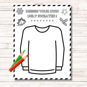 Ugly Christmas Sweater Coloring Page | Holiday Coloring Activity for ...