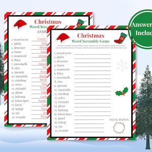 Christmas Word Scramble Game | Office Christmas Party Game | Christmas ...