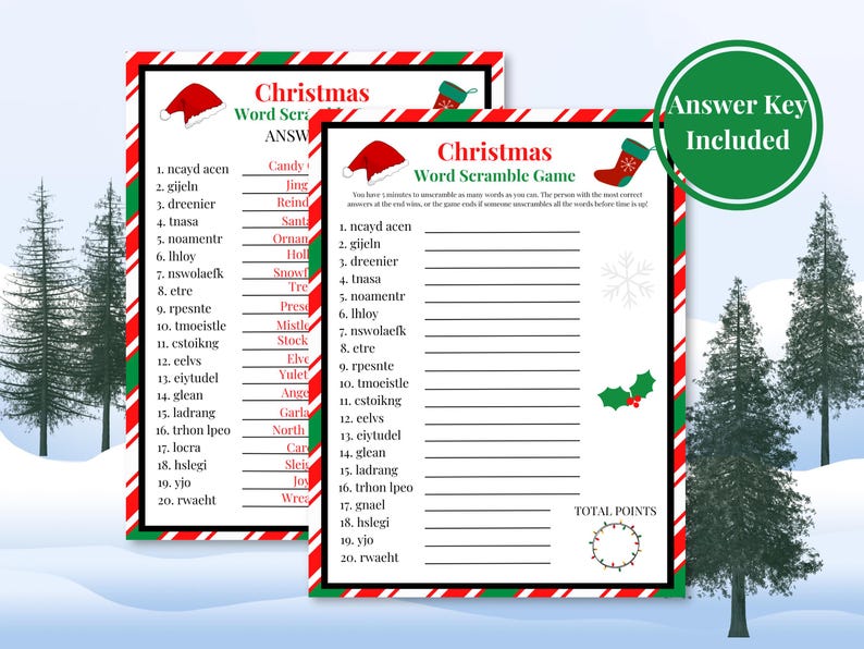 Christmas Word Scramble Game | Office Christmas Party Game | Christmas ...