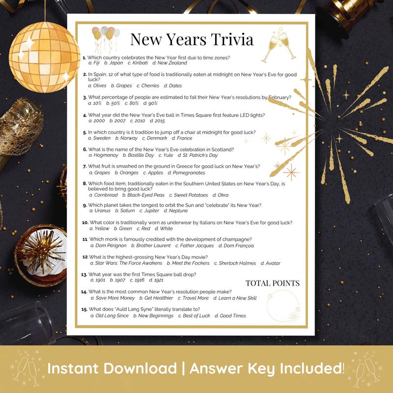 New Year Trivia for Seniors - Etsy UK