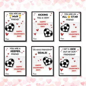 Printable Soccer Valentine Cards | Kids Classroom Valentines | Instant ...