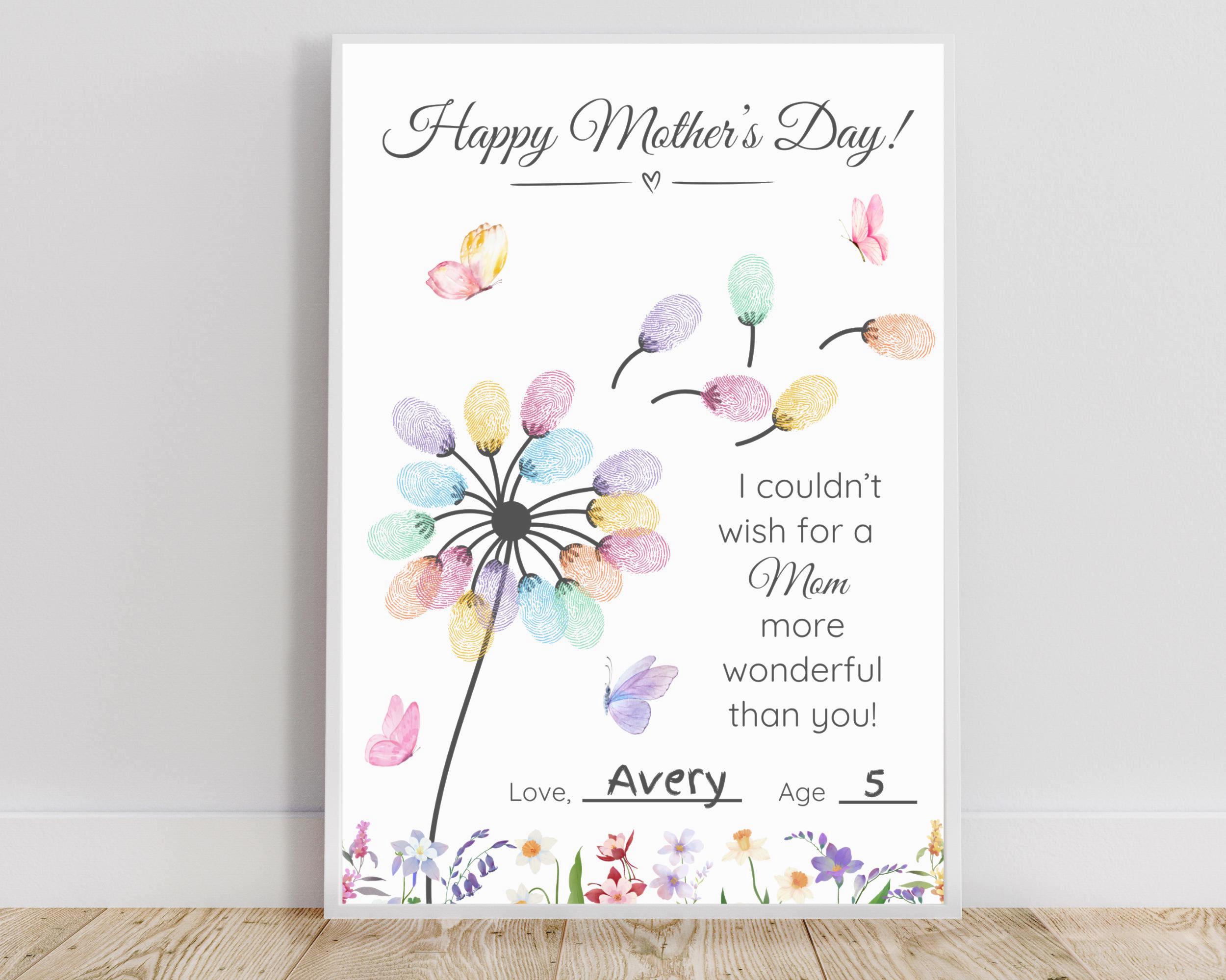 Mother’s Day Dandelion Fingerprint Art | Fingerprint Craft for Mom ...