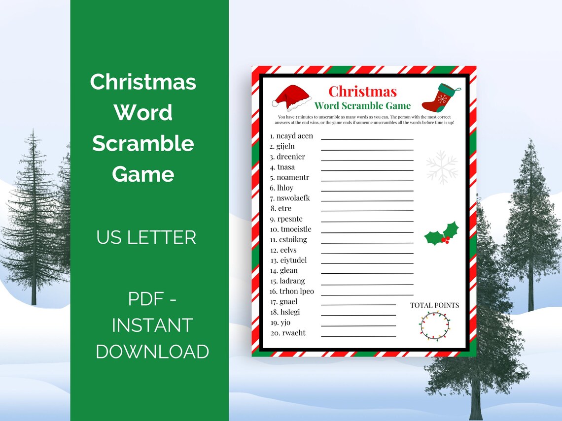 Christmas Word Scramble Game | Office Christmas Party Game | Christmas ...