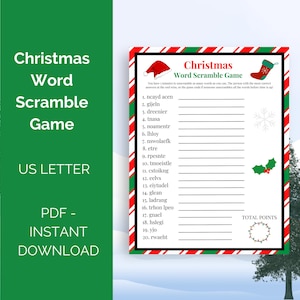 Christmas Word Scramble Game | Office Christmas Party Game | Christmas ...