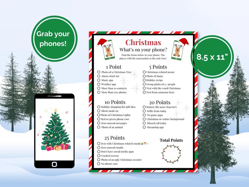 Christmas What's on Your Phone Game | Holiday Family Game | Printable ...