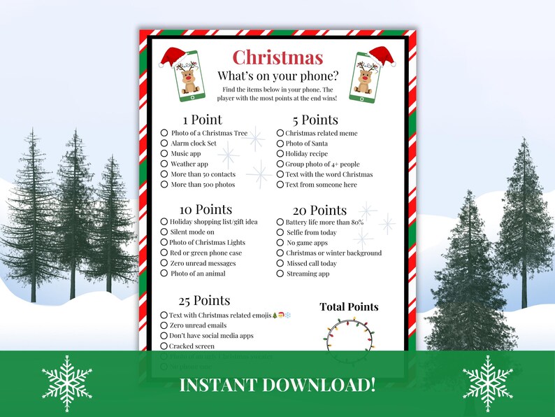 Christmas What's on Your Phone Game | Holiday Family Game | Printable ...