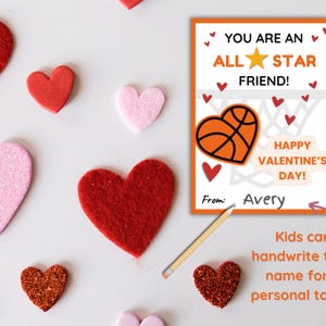 Printable Basketball Valentine Cards | Kids Classroom Valentines ...