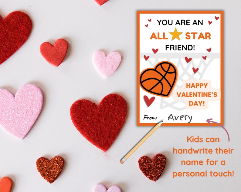 Printable Basketball Valentine Cards | Kids Classroom Valentines ...