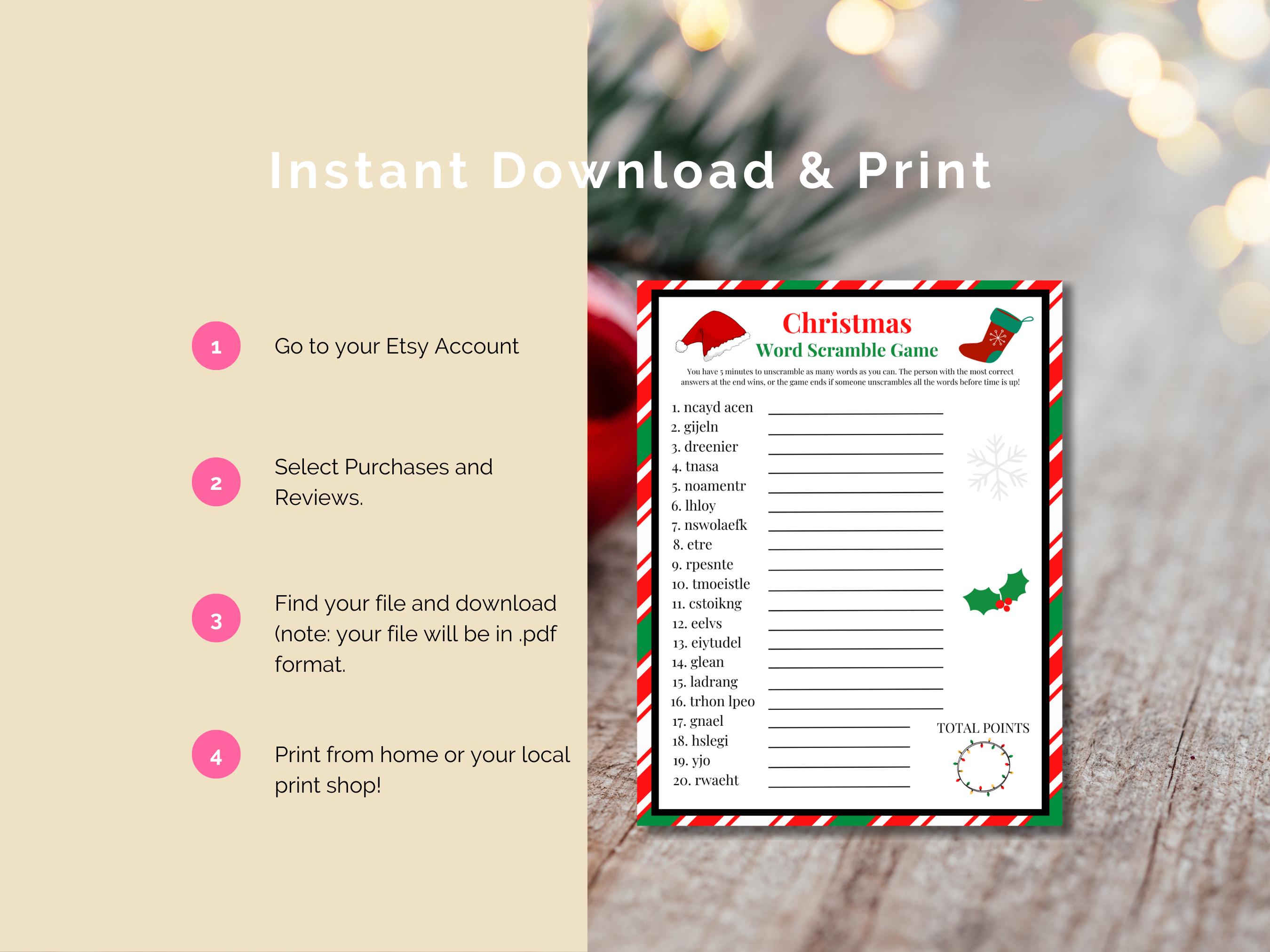 Christmas Word Scramble Game | Office Christmas Party Game | Christmas ...