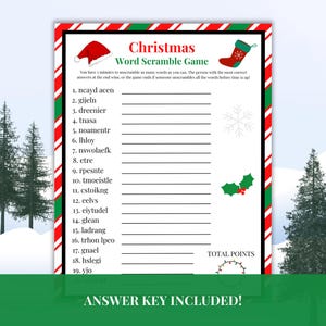 Christmas Word Scramble Game | Office Christmas Party Game | Christmas ...