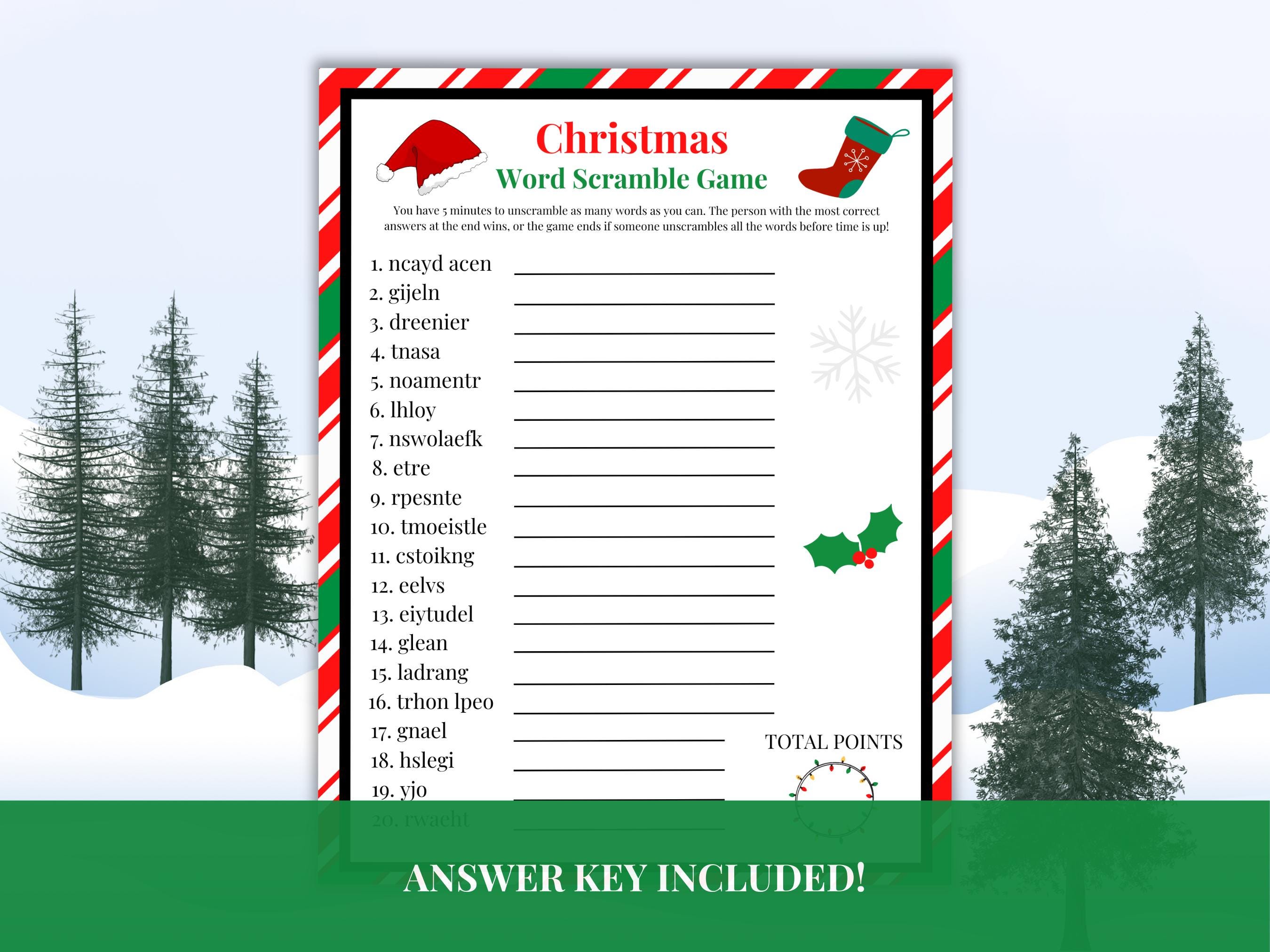 Christmas Word Scramble Game | Office Christmas Party Game | Christmas ...