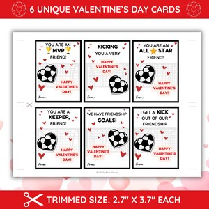 Printable Soccer Valentine Cards | Kids Classroom Valentines | Instant ...