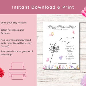 Mother’s Day Dandelion Fingerprint Art | Fingerprint Craft for Mom ...