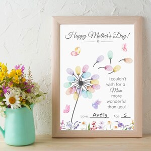 Mother’s Day Dandelion Fingerprint Art | Fingerprint Craft for Mom ...