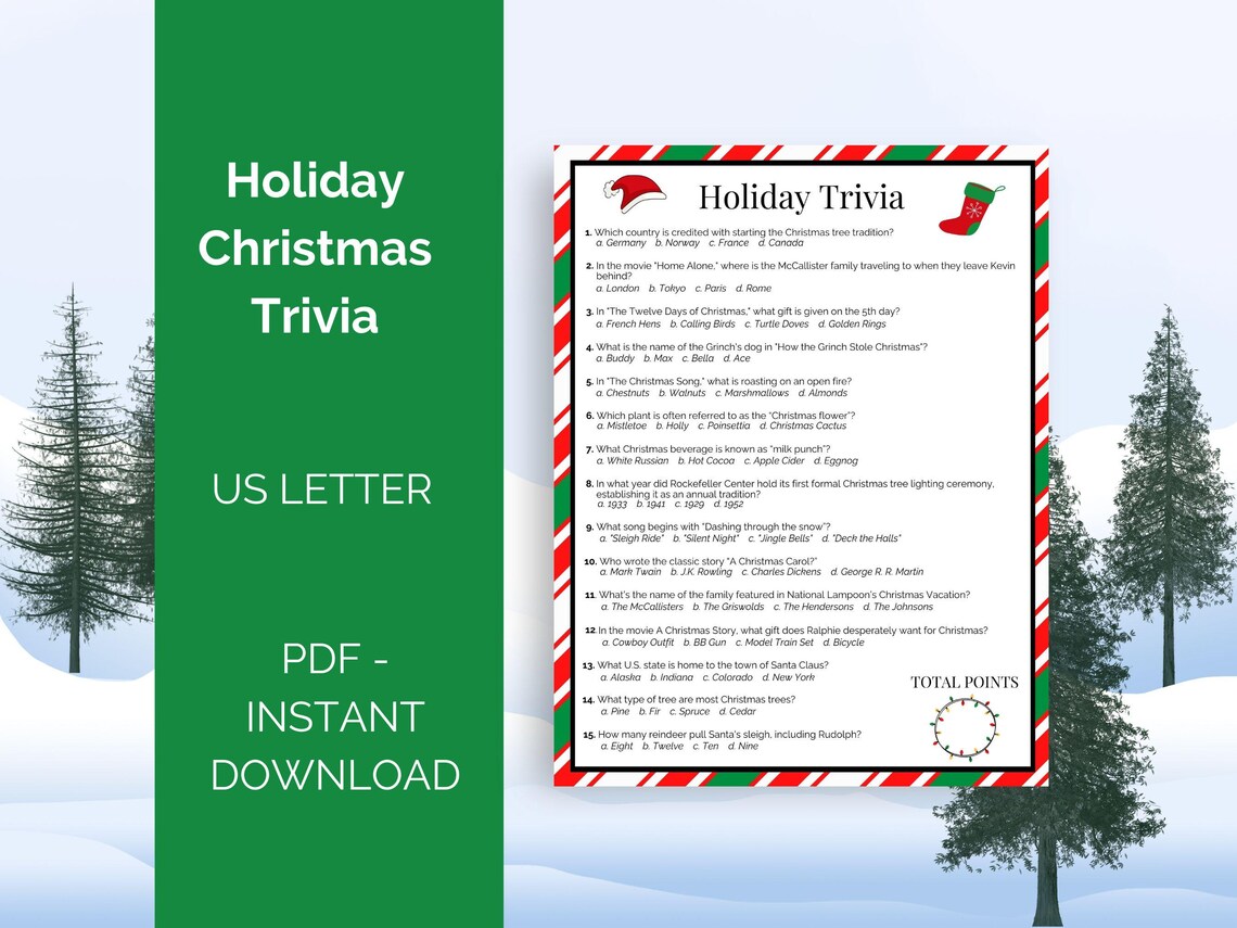 Holiday Trivia Game | Christmas Trivia Game | Christmas Trivia Game ...