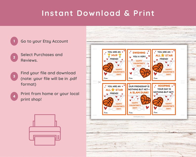 Printable Basketball Valentine Cards | Kids Classroom Valentines ...