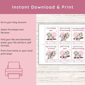Koala Printable Valentine's Cards | Kid's Classroom Exchange Valentines ...