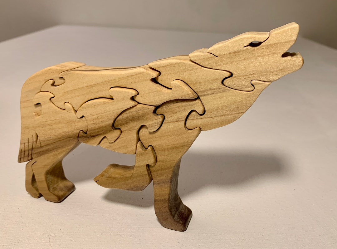 Howling Wolf With Frame - Etsy UK
